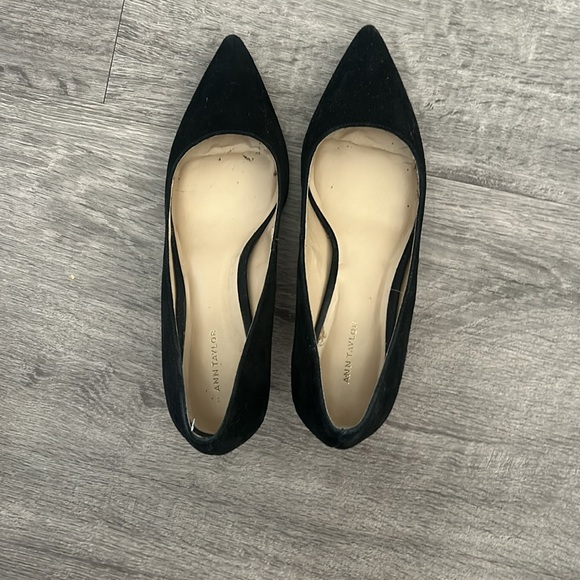 Ann Taylor | Shoes | Ann Taylor Black Suede Heels Classic Pointedtoe ...